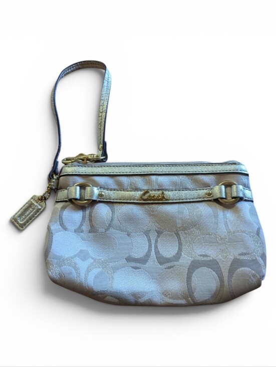 Bags | Coach Gold Wristlet | Poshmark
